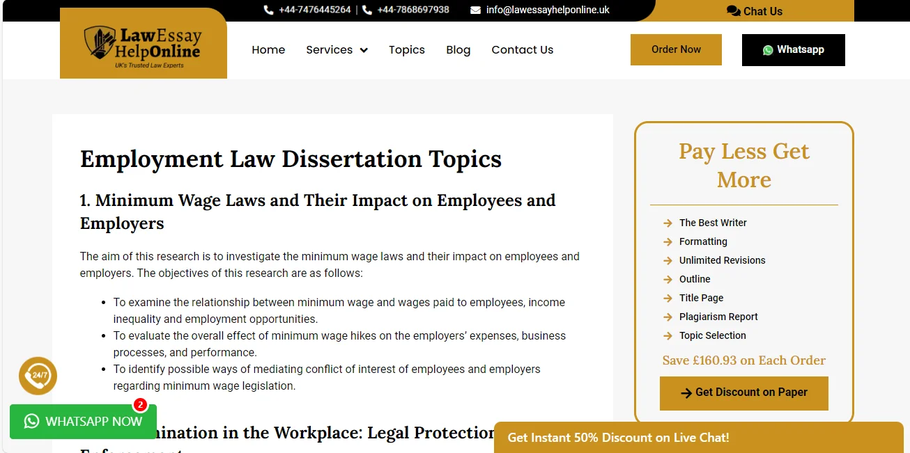 Trending Employment Law Dissertation Topics for UK Students