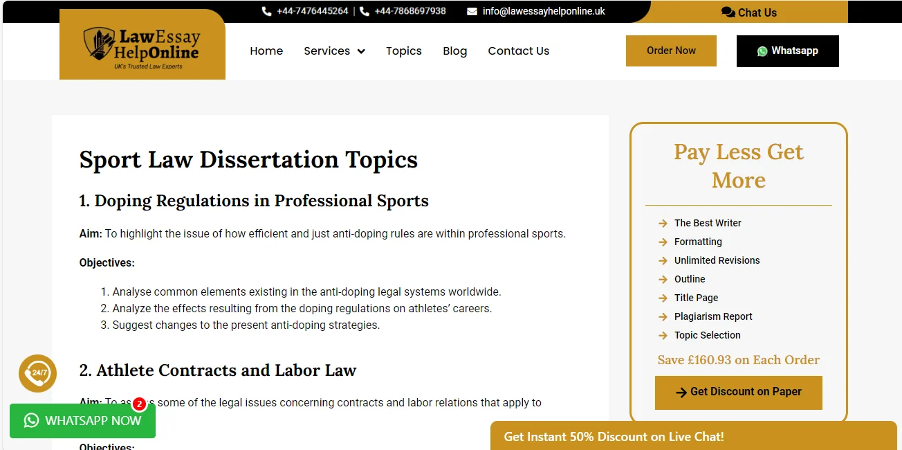 Get the Best Sports Law Dissertation Topics & Ideas